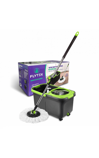 Spin Mop Giratório Com Cesto Inox Flytex